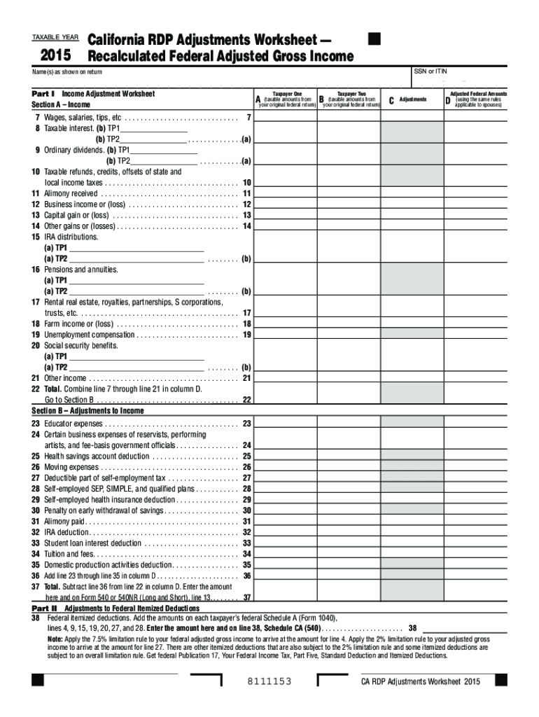 Fillable Online 2015 Personal Income Tax Booklet Fax Email Print ...