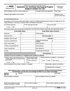 Fillable Online Form 4422 (Rev. 9-2016). Application for Certificate ...