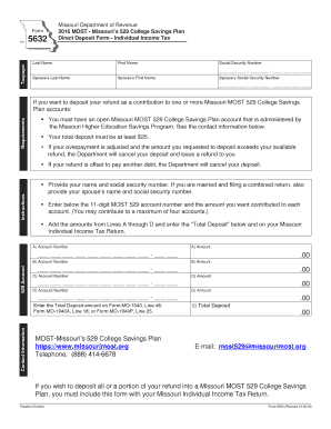 Fillable Online 2015 MOST - Missouri s 529 College Savings Plan Direct ...