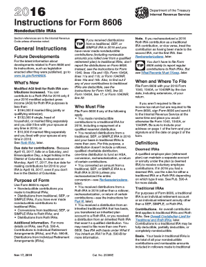 Fillable Online 2016 Instructions for Form 8606. Instructions for Form ...