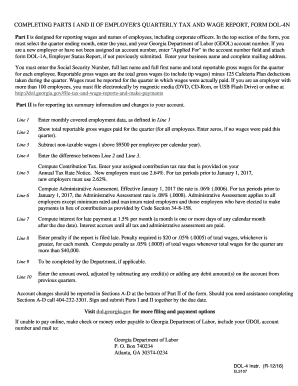 Fillable Online COMPLETING PARTS I AND II OF EMPLOYER'S QUARTERLY TAX ...