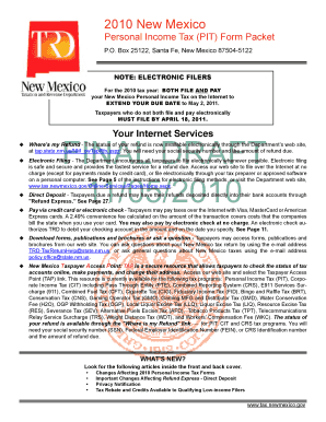 Fillable Online Personal Income Tax (PIT) Form Packet Fax Email Print ...