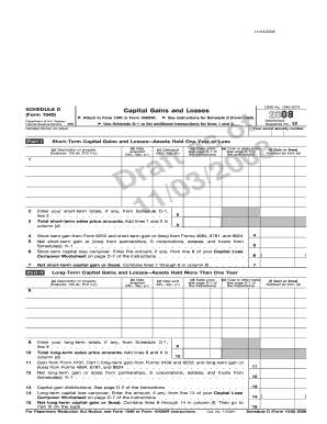 Fillable Online 2008 Form 1040 (Schedule D). Capital Gains and Losses ...