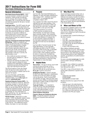 Fillable Online 2017 Form 593 -- Real Estate Withholding Tax Statement ...