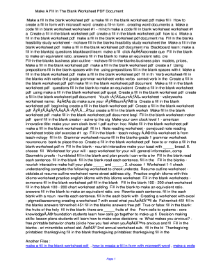 Fillable Online xuhe Make A Fill In The Blank Worksheet PDF ...