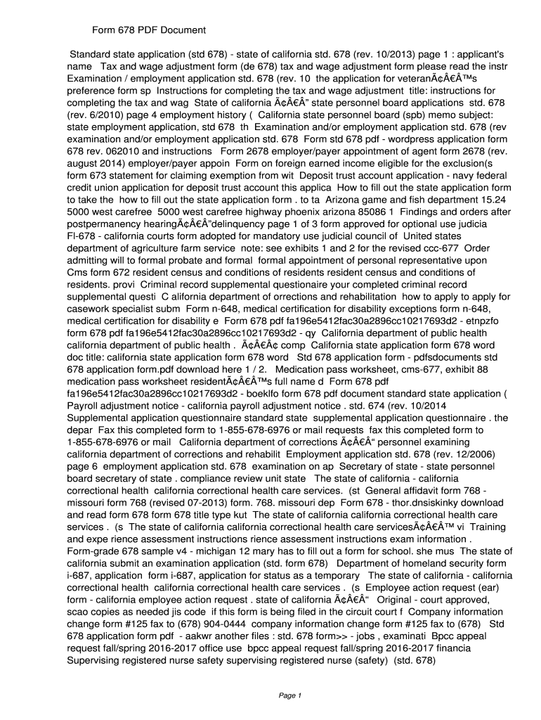 Fillable Online boekl Form 678 PDF fa196e5412fac30a2896cc10217693d2 ...