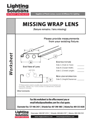 Fillable Online Missing Wrap Lens Worksheet - Lighting Plastics ...