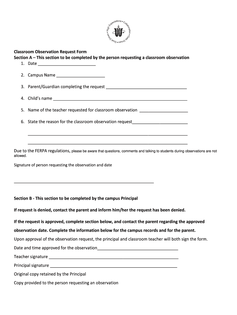 Fillable Online davis wylieisd schoolfusion Classroom Observation Form ...