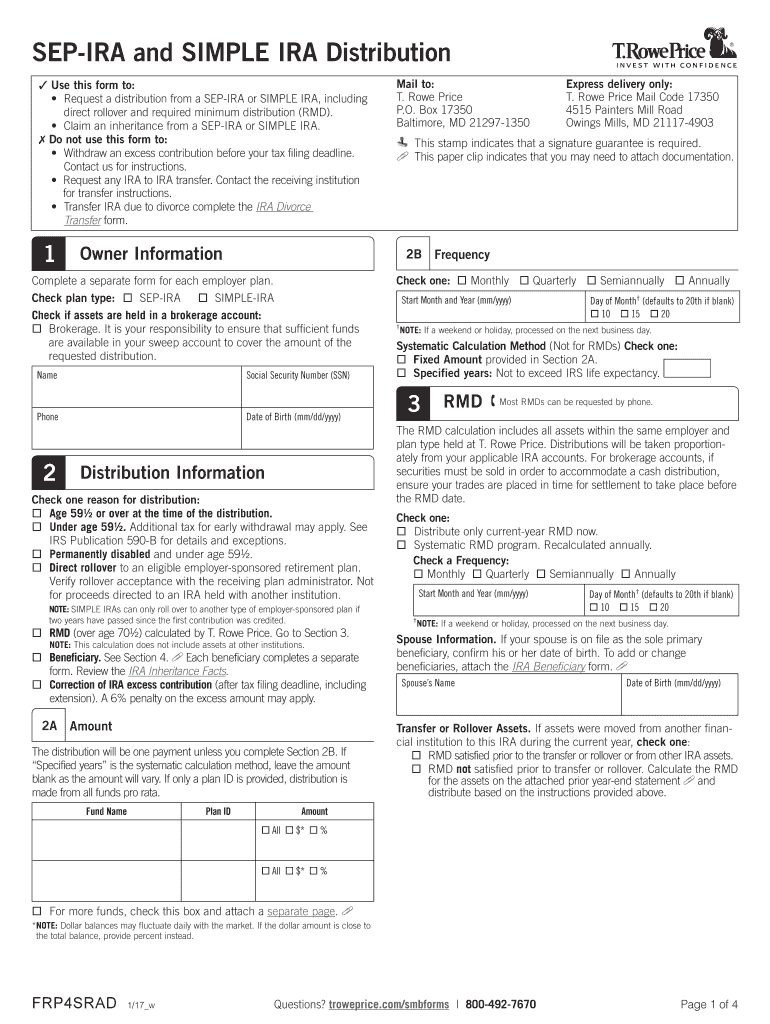 Fillable Online SEP-IRA and SIMPLE IRA Distribution Fax Email Print ...