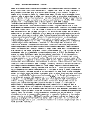 Fillable Online myjtr Sample Letter Of Reference For A Contractor ...