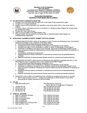 Amended Guidelines SEARCH FOR MISS BICOLANDIA - Naga Gov - Fill and ...