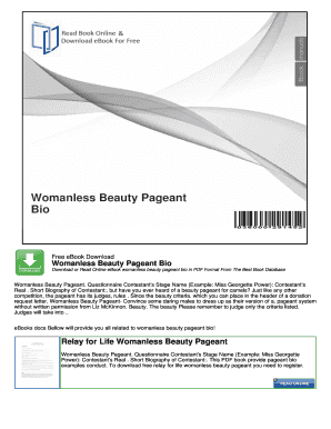 Fillable Online Womanless Beauty Pageant Bio - UrsDoc.Com Fax Email ...