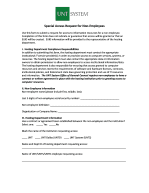 Fillable Online Special Access Request for Non- Employees Fax Email ...