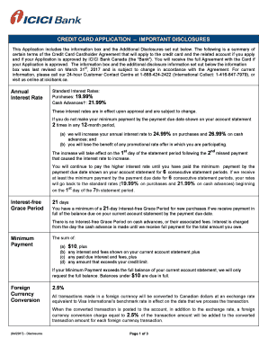 Fillable Online CREDIT CARD APPLICATION IMPORTANT DISCLOSURES Fax Email ...