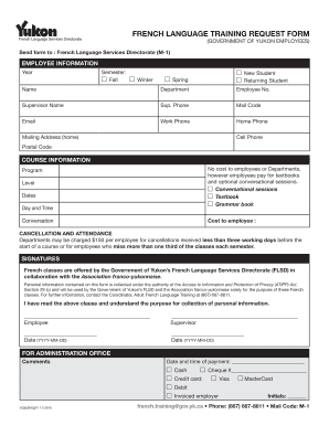Fillable Online flsd gov yk french language training request form - French Language Services ...