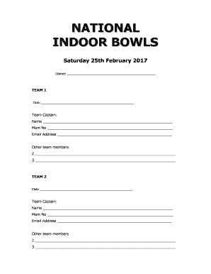 Fillable Online INDOOR BOWLS Fax Email Print - pdfFiller
