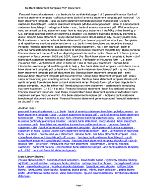 Fillable Online ilfzm Us Bank Statement Template PDF ...