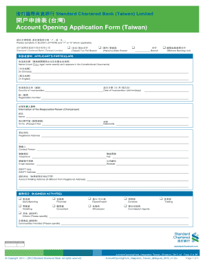 Fillable Online Account Opening Application Form (Taiwan) - Standard ...