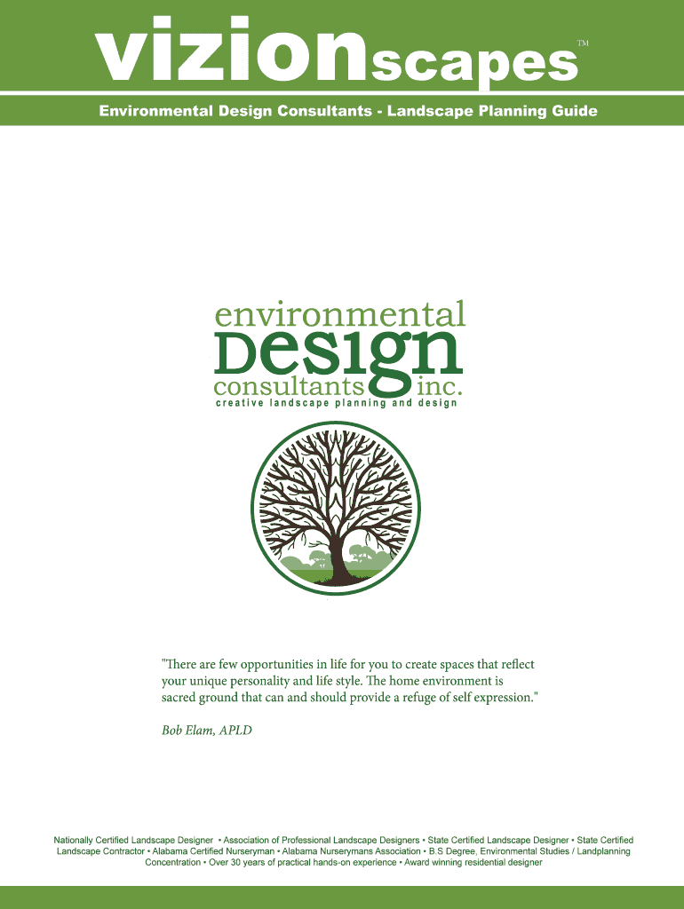 Fillable Online Environmental Design Consultants - Landscape ... - Bob ...