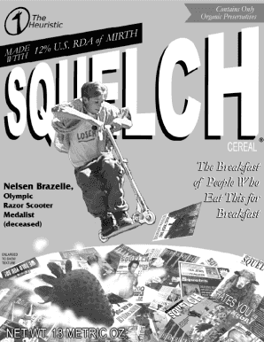 Fillable Online Heuristic Squelch - Squelch Cereal. Berkeley Humor ...
