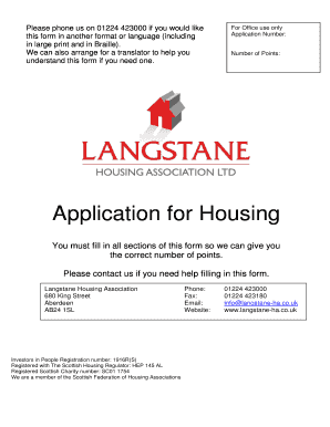 Fillable Online langstane-ha co Application for Housing - Langstane ...