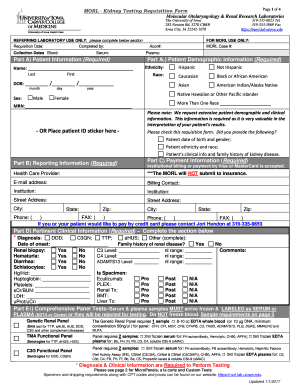 Fillable Online morl lab uiowa Kidney Disease Testing Requisition Form ...
