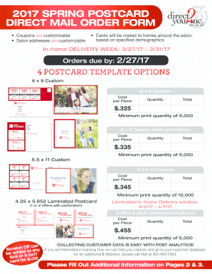 Fillable Online DIRECT MAIL ORDER FORM Fax Email Print - pdfFiller