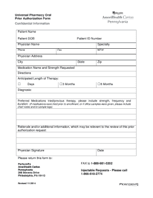 Universal Pharmacy Oral Prior Authorization Form - Pharmcy ...