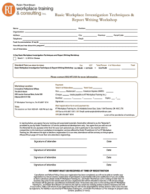 Fillable Online Basic Workplace Investigation Techniques & Report Writing ... Fax Email Print ...