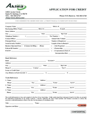Fillable Online Credit/Net Term Application Form. Application Form Fax ...
