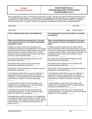Fillable Online ed sc Self-Monitoring Form - Parent/Guardian Fax Email ...