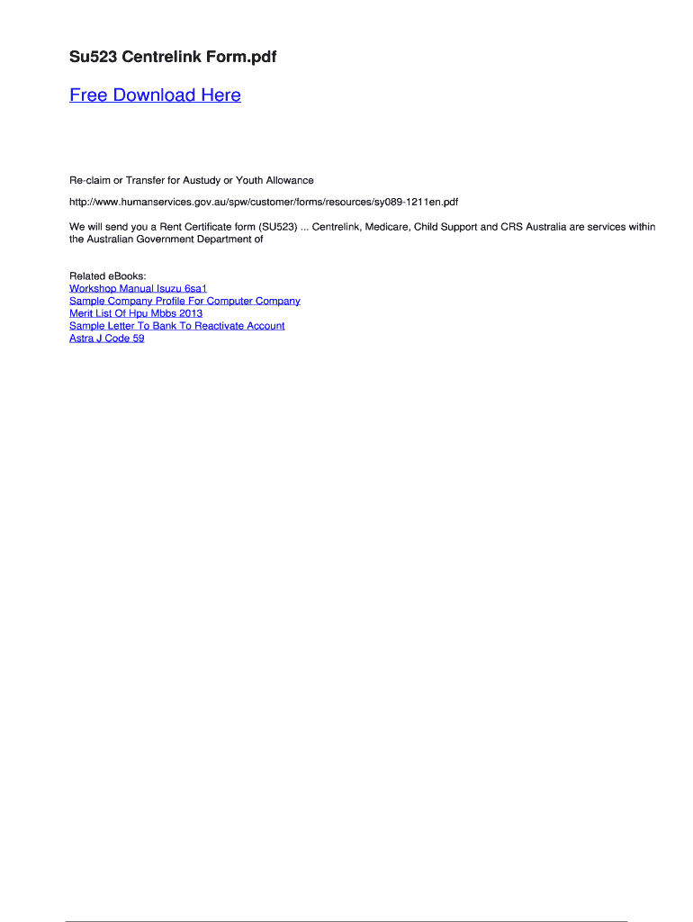 Centrelink Rent Assistance Form Pdf Fill Online Printable Fillable 