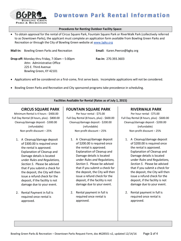 Fillable Online www2 bgky CIRCUS SQUARE PARK FOUNTAIN SQUARE PARK ...