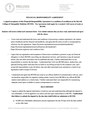 Fillable Online bcomnm BCOM Financial Responsibility Agreement ...