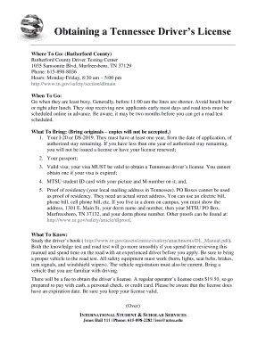 Fillable Online Obtaining a Tennessee Drivers License Fax Email Print ...