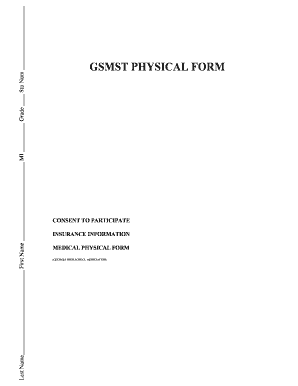 Fillable Online GSMST PHYSICAL FORM Fax Email Print - pdfFiller