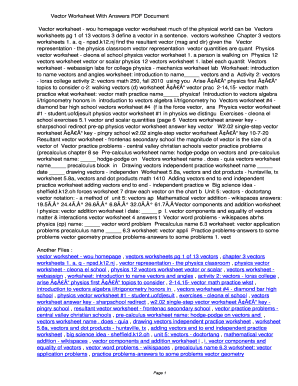Fillable Online rjez Vector Worksheet With Answers PDF ...