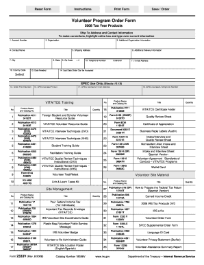 Fillable Online nashvilleafi Volunteer Program Order Form ...