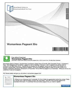 Fillable Online Womanless Pageant Bio - UrsDoc.Com Fax Email Print ...