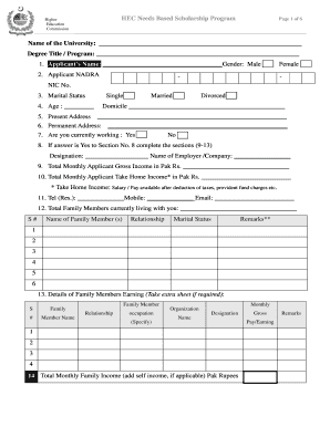 Fillable Online HEC Scholarship Application form New final.doc Fax ...