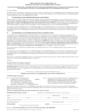 Fillable Online FEDERAL INCOME TAX WITHHOLDING NOTICE Fax Email Print ...