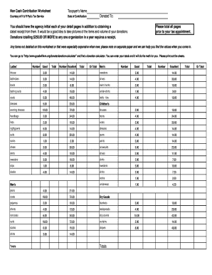 Fillable Online Non Cash Contribution Worksheet Fax Email Print - pdfFiller