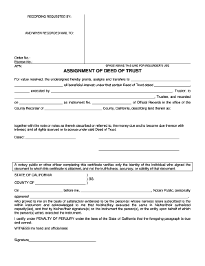 Fillable Online ASSIGNMENT OF DEED OF TRUST - Provident Title Fax Email ...
