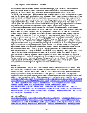 Fillable Online cigx Daily Progress Report Form PDF ...