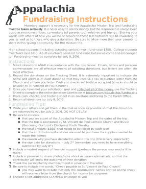 Fillable Online Fundraising Instructions Fax Email Print - pdfFiller