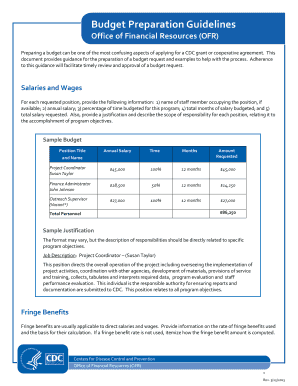 Cdc Budget Preparation Guidelines - Fill Online, Printable, Fillable ...