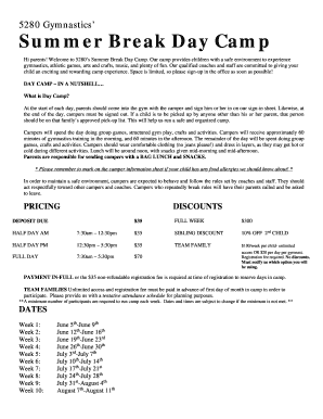 Fillable Online Camp Procedure Fax Email Print - pdfFiller