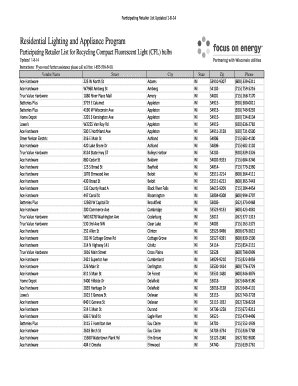 Fillable Online Residential Lighting and Appliance Program Fax Email ...
