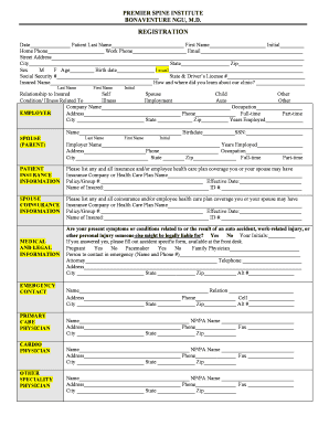 Fillable Online PSI - New Patient Registration Packet - Dr. Bonaventure ...