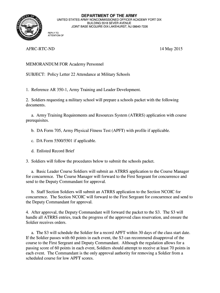 Fillable Online usar army UNITED STATES ARMY NONCOMMISSIONED OFFICER ...